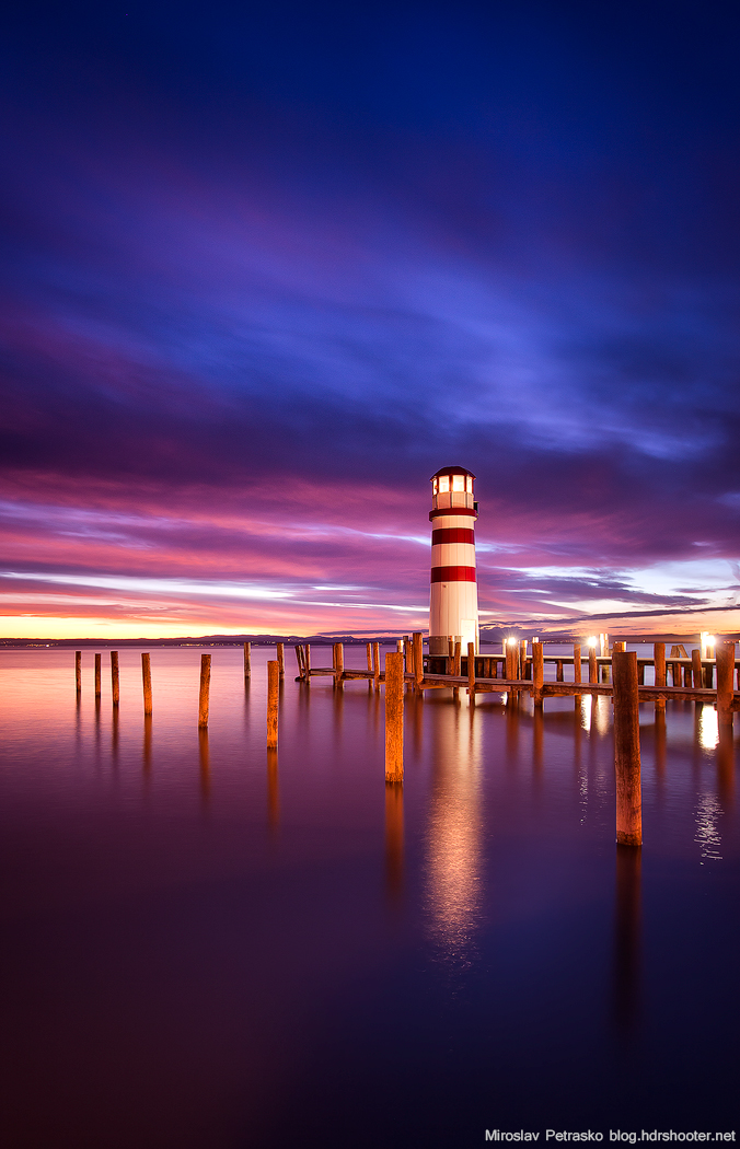 Purple sky around the Lighthouse - HDRshooter