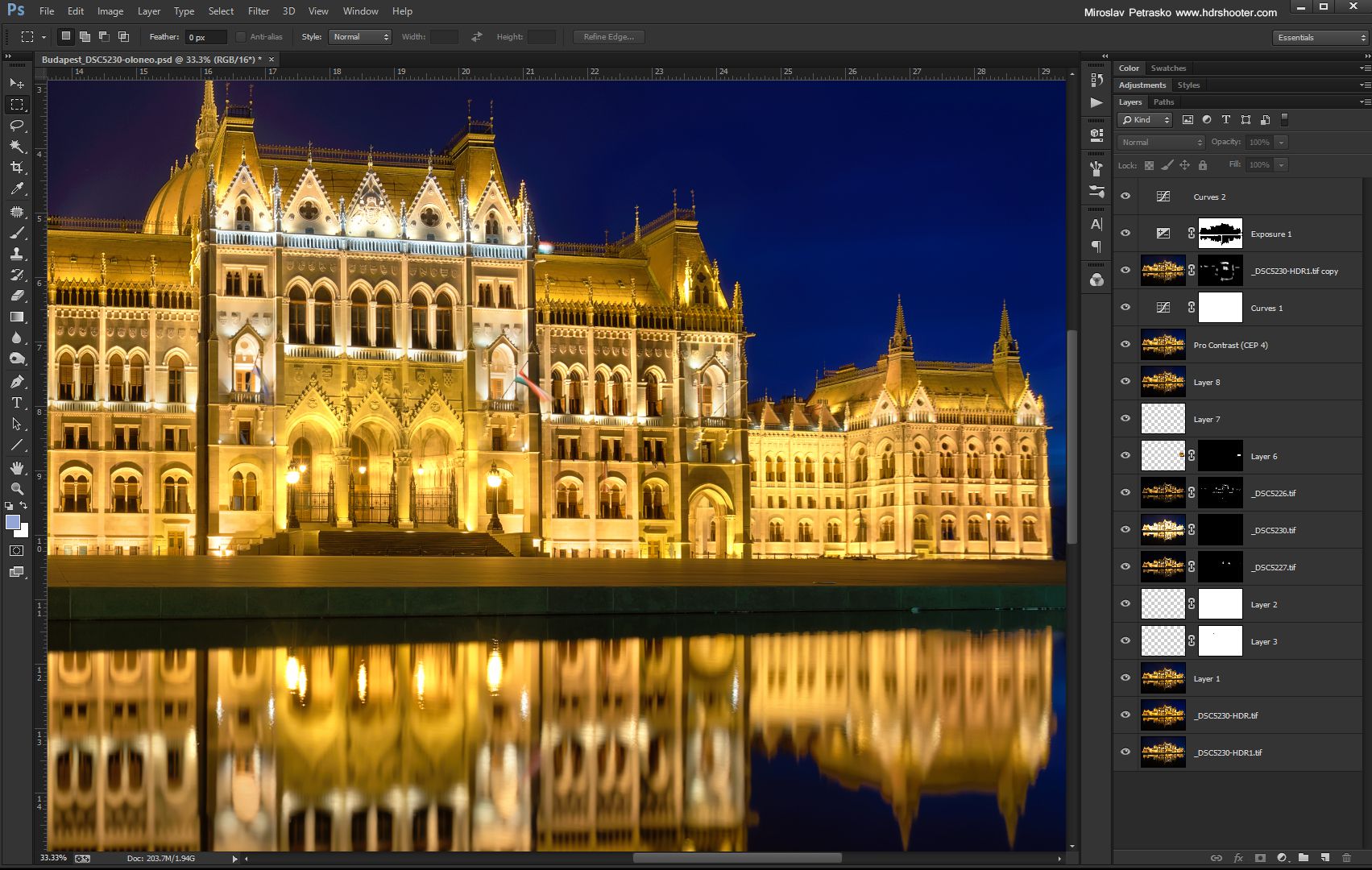 Back side reflection - process - HDRshooter