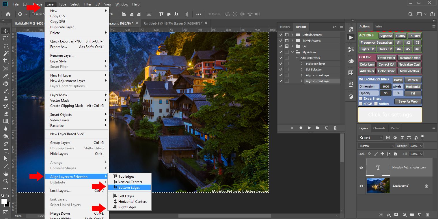 Create simple action to add watermark - HDRshooter