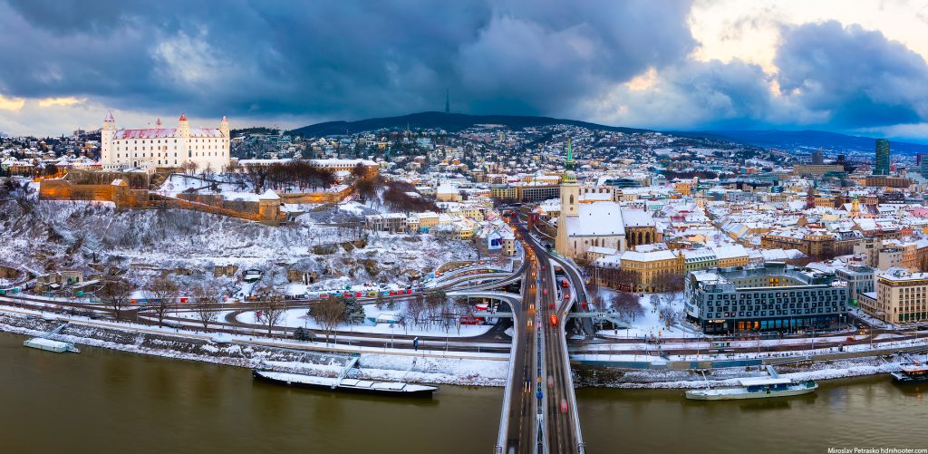 Snow covered Bratislava, Slovakia - HDRshooter