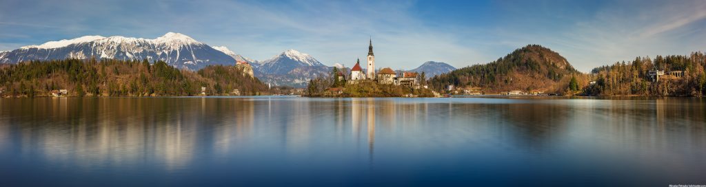 Spring panorama at the lake Bled, Slovenia - HDRshooter